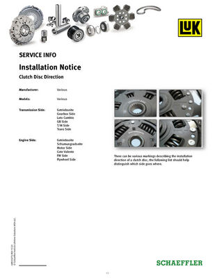 Clutch Disc Direction